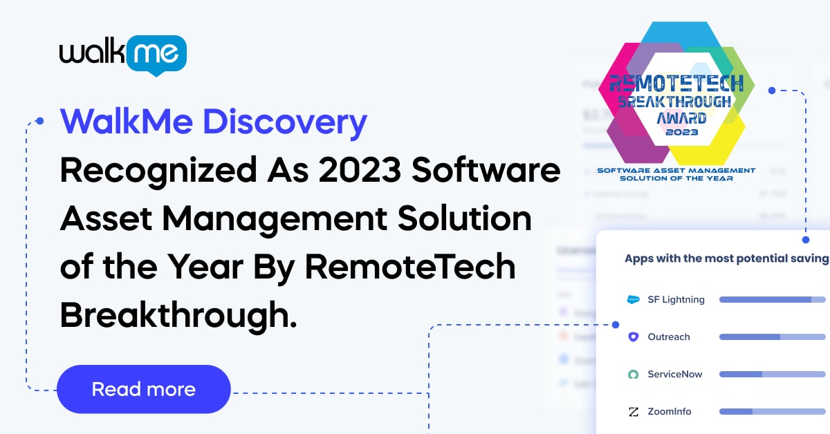 WalkMe Discovery - Software Asset Management Solution of 2023