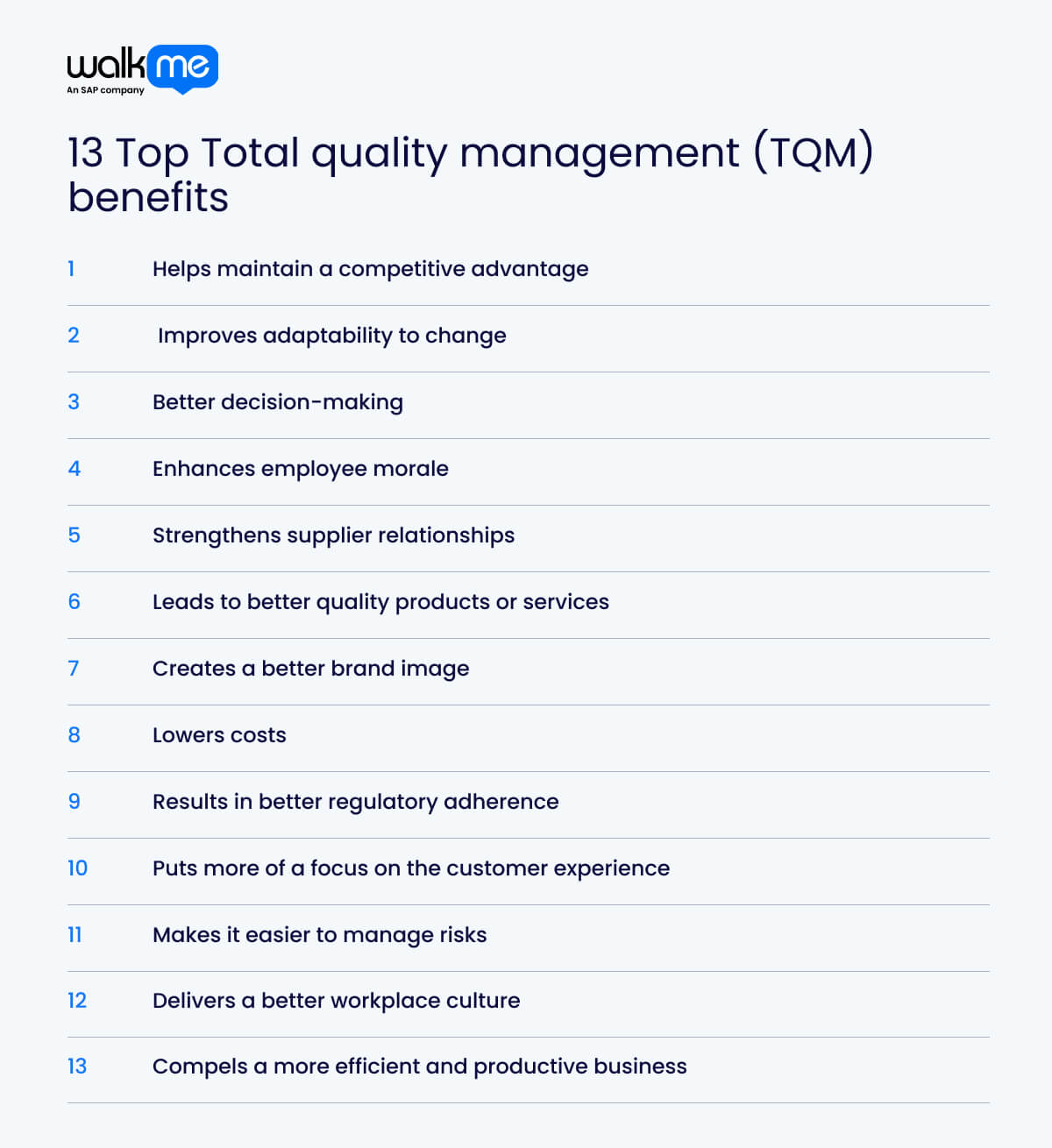 13 Top Total Quality Management (TQM) Benefits