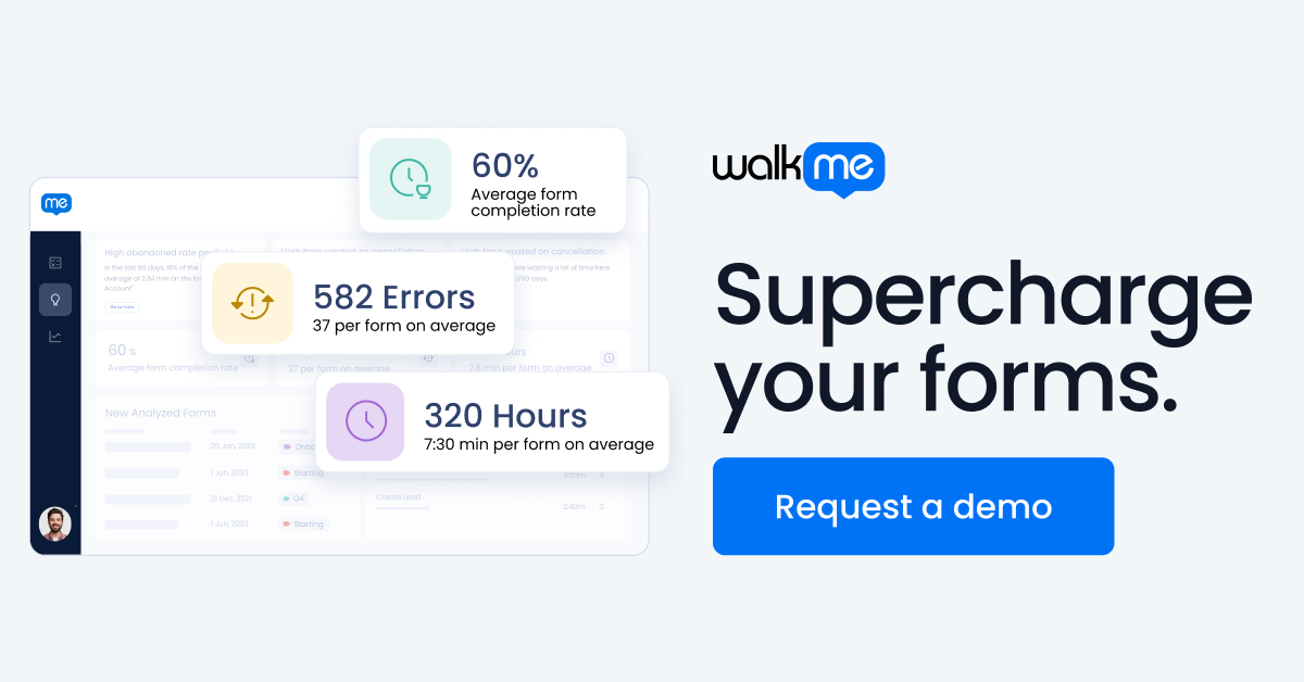 Form analytics- WalkMe™ UI Intelligence (UII)